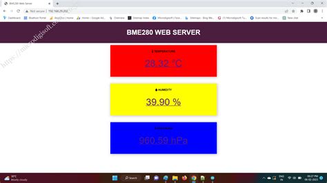 Esp8266 Nodemcu Bme280 Sensor On Web Server