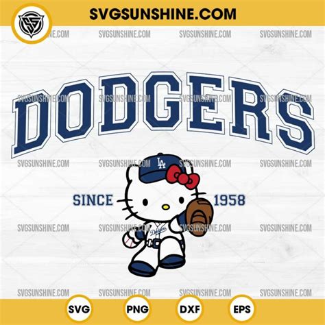 Hello Kitty La Dodgers Svg Hello Kitty Los Angeles Dodgers Svg