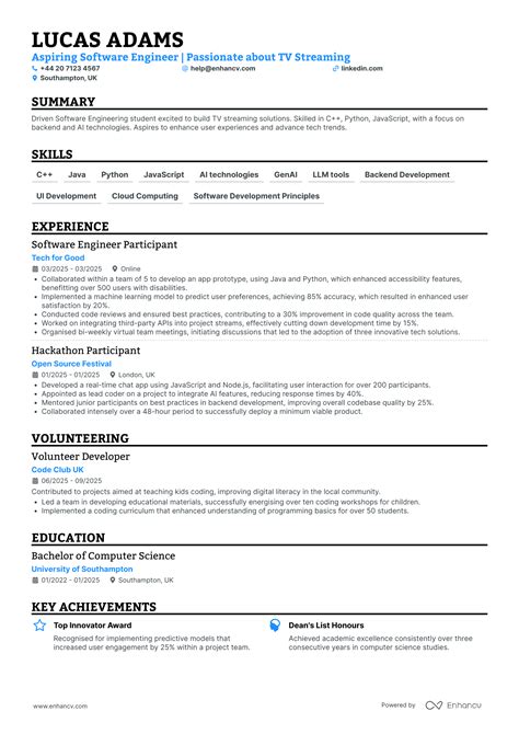 Java Developer Cv Examples And Guide For 2025