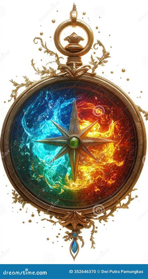 Compass With Fire Logo Design Inspirations Cartoon Vector 195033725