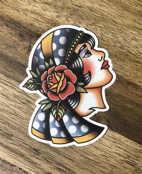 Traditional Gypsy Girl Vinyl Sticker Etsy