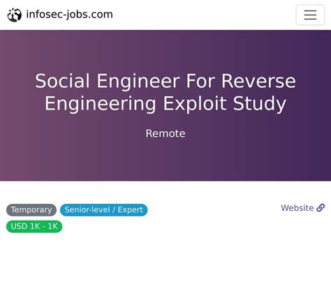 [hiring][usd 1k 1k][temporary] social engineer for reverse