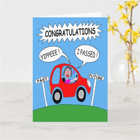 Happy Female Passed Driving Test Card Zazzle