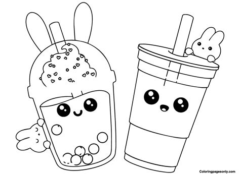 Cute Boba Tea Coloring Page Coloring Pages Free Word Template
