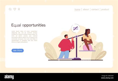 Man And Woman On Balanced Seesaw Advocating For Fairness And Justice