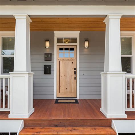Craftsman Knotty Alder 6 Lite Clear Glass Solid Wood Door Krosswood