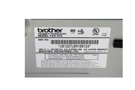 Brother Fax 575 Personal Fax Machine With Phone And Copier