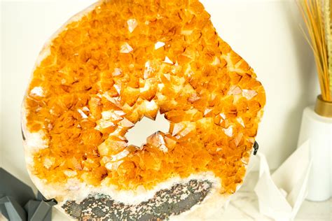 Rare Citrine Geode Portal With Aaa Vibrant Golden Citrine And Natural
