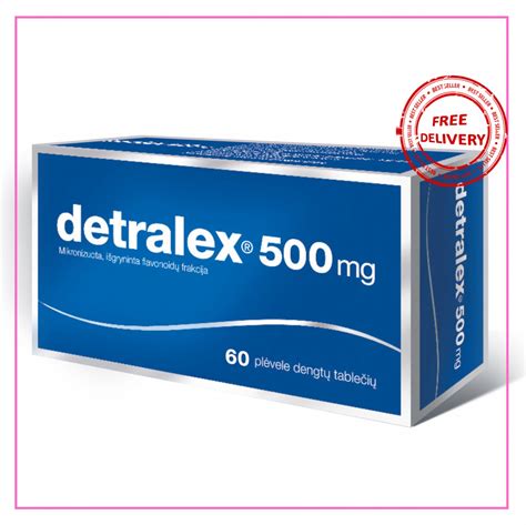 Detralex 500 Mg N60 Tablets Varicose Tired Swollen Heavy Legs Hemorrhoids