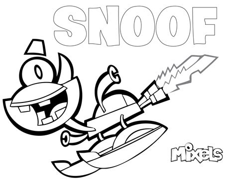 Mixels Coloring Page Snoof Erics Activity Pages