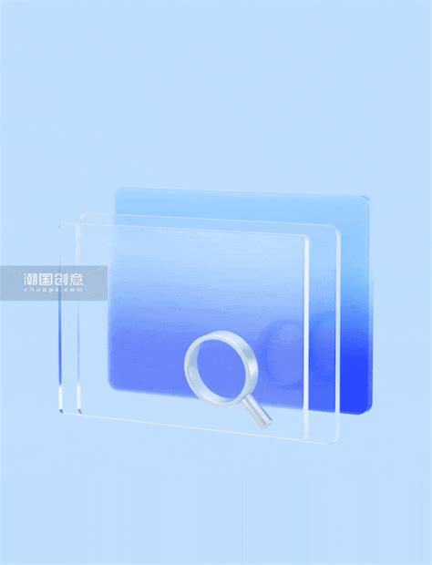 蓝色3d立体互联网科技商务信息金融网页搜索图标动图 花瓣网