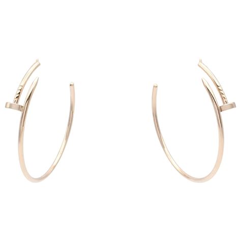 Cartier Juste Uncre Hoop Earrings In 18k Pink Gold Golden Ref2496092