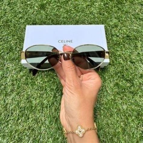 Celine Triomphe 01 Oval Frame Gold Tone Acetate Depop