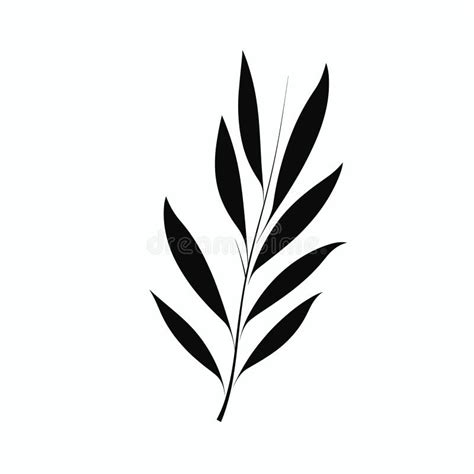 Black Leaf Design Showcasing Elegant Shapes And Lines In A Minimalist Style Stock Vector