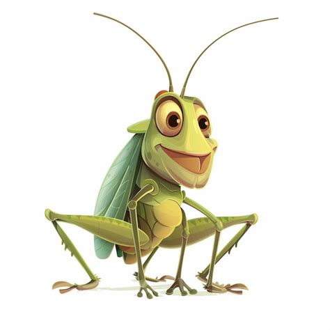 Premium Photo Cartoon Grasshopper With A Smile On Its Face Generative Ai