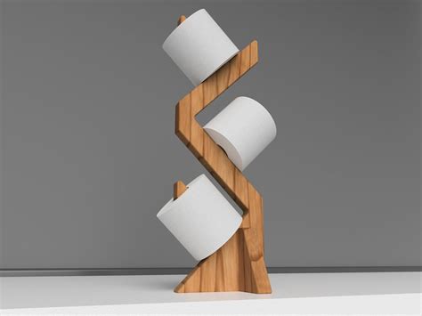 Free Standing Wooden Toilet Paper Holder Bathroom Decor Etsy