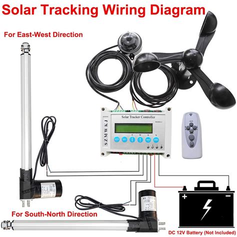 6000n Dual Axis Solar Tracking Tracker Kit W 2pcs Linear Actuator W Anemometer Ebay
