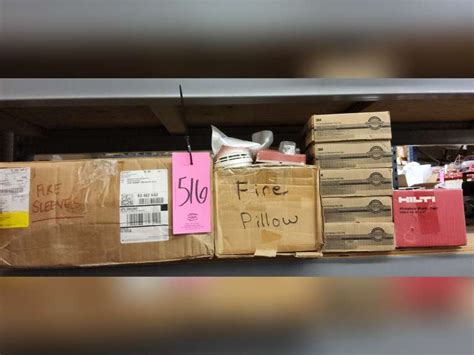 Group On Half Of 4th Shelf Hilti Firestop Putty Pad 3m Fire Barrier