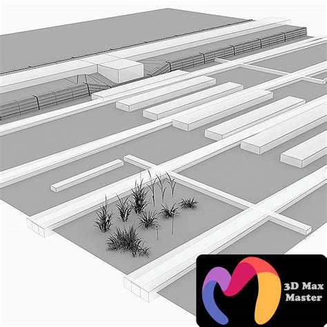 Road Sidewalk Curb Grass 3dmaxter