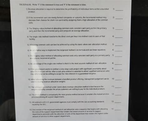Solved 15 The Cost Allocation Method That Allocates Each