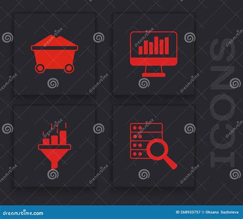 Set Server Coal Mine Trolley Monitor With Graph Chart And Sales