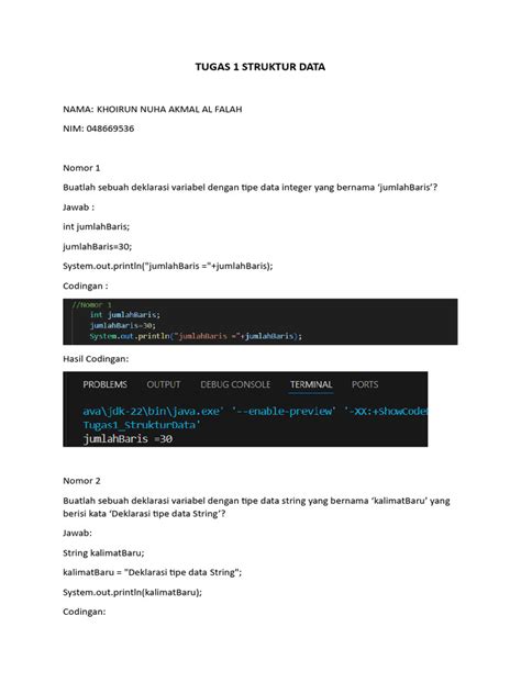 Deklarasi Variabel Dan Array Java Pdf