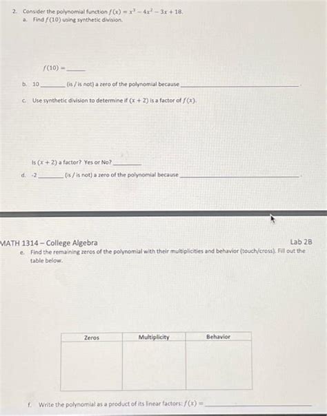 Solved Consider The Polynomial Function Chegg