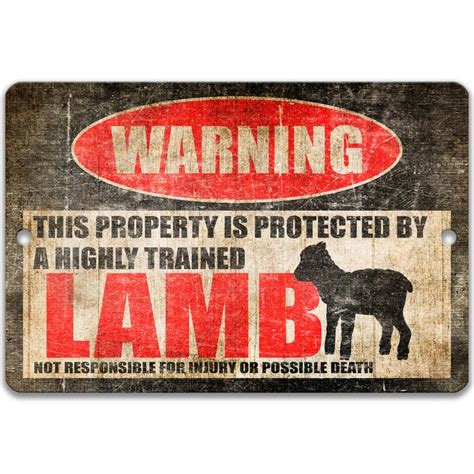 Funny Lamb Warning Sign Farm Decor Beware Of Lamb Sign Yearling