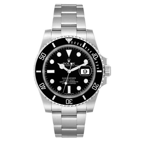 Rolex Submariner Ceramic Bezel Black Dial Steel Mens Watch 116610