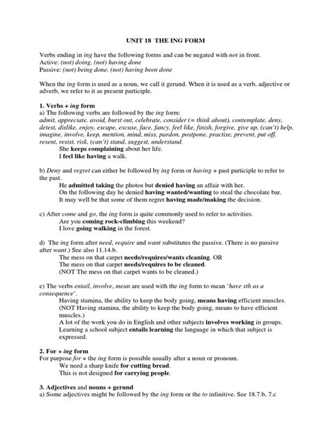 Understanding The Uses And Forms Of The Present Participle Ing Form
