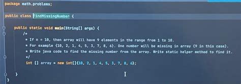Solved Package Mathproblems Public Class Findmissing