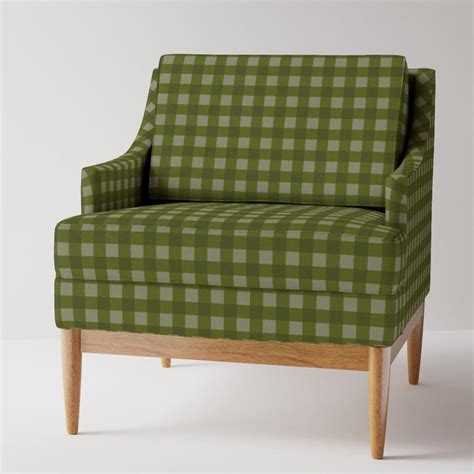 Gingham Pattern Upholstery Fabric Green Gingham By Palomahenry Green