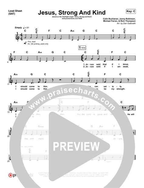 Jesus Strong And Kind Lyrics Printable