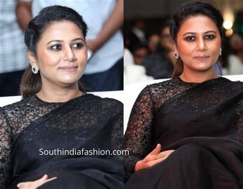 Thabitha Sukumar In A Black Saree At Dadasaheb Phalke Awards South