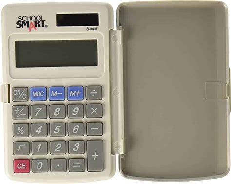 School Smart 8 Digit Lcd Dual Power Pocket Calculator