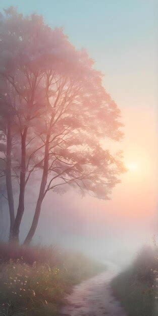 Light Pastel Gradient Misty Morning Dreamy Atmosphere Wallpaper