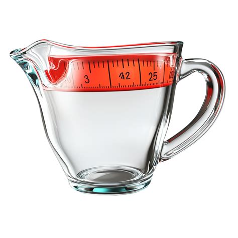 Glass Measuring Cup With Red Markings 57259839 Png