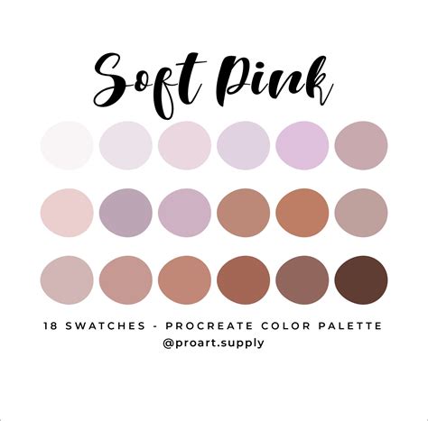 Soft Pink Procreate Color Palette Pink Brown And Tan For Ipad Digital Illustration