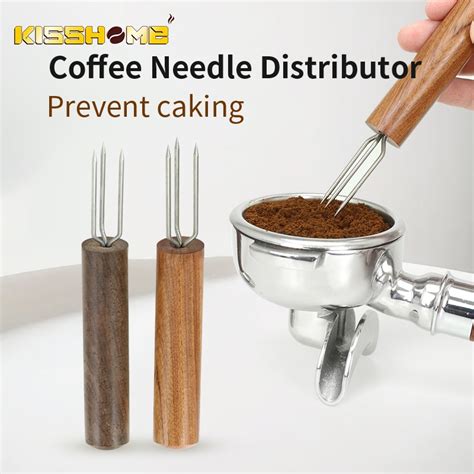커피 바늘 분배기 스테인레스 스틸 에스프레소 교반기 나무 손잡이 탬퍼 레벨러 커피 Wdt 도구 분배기 액세서리 커피 분배기 Aliexpress