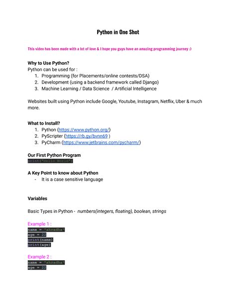 Python In One Shot Please Give Me Btech Notes Python In One Shot