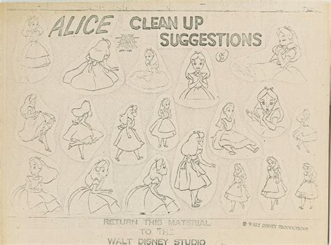 Alice In Wonderland Model Sheet Id Julyalice19244 Van Eaton Galleries