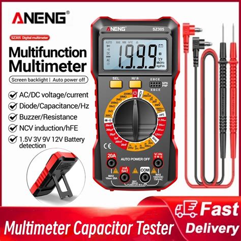 In Stock Aneng Sz305 Multimeter Capacitor Tester 1999 Counts Smart Voltmeter Ohm Meter