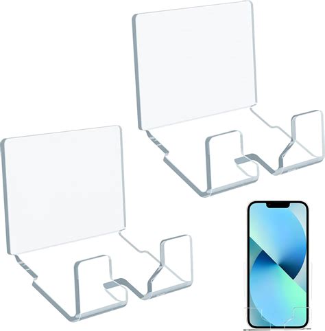 Kamehame Handy Wandhalterung 2 Stück Acryl Handyhalterung Wand Smartphone Halterung Kompatibel