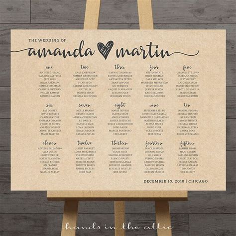 Large Wedding Seating Chart Printable Guest Table Assignment Etsy Seating Chart Wedding