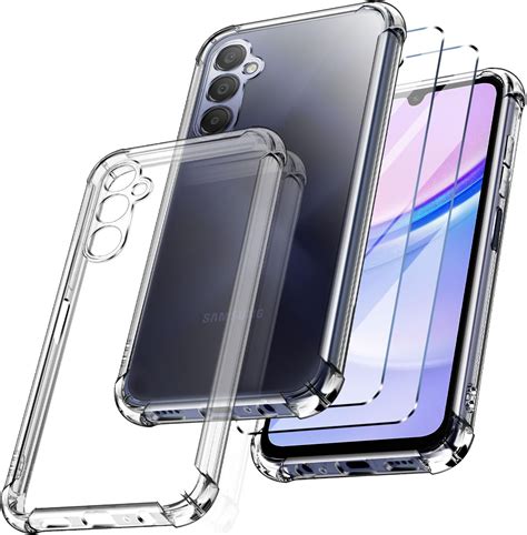 Galaxy A15 Case With 1 Pack Tempered Glass Crystal Clear Tpu Silicone