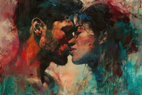 Intimate Couple In Abstract Art