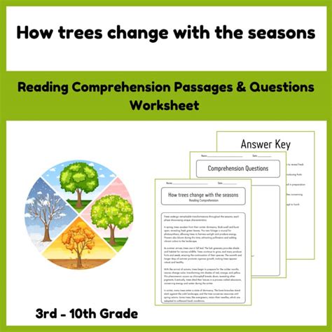 Trees Reading Comprehension Passages And Questions Worksheet Tpt