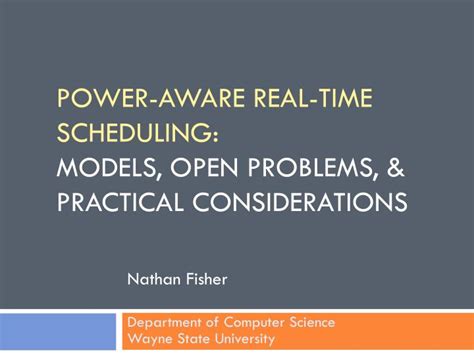 Ppt Power Aware Real Time Scheduling Models Open Problems And Practical Considerations