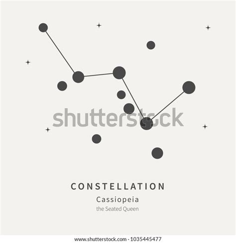 Constellation Cassiopeia Seated Queen Linear Icon Stock Vector Royalty Constellation Cassiopeia Seated Queen Linear Icon Stock Vector Royalty