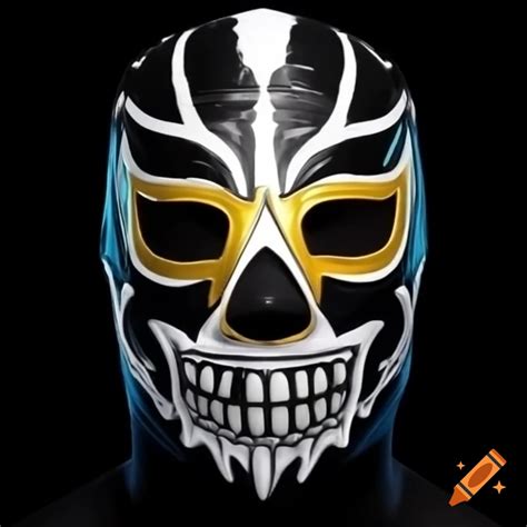 Intricate Pro Wrestling Mask With Skeleton Design For Dramatic Effect